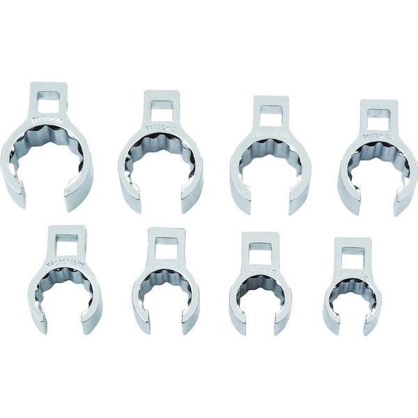 Proto 3/8" Drive 8 Piece Crowfoot Flare Nut Wrench Set J49000CFFN | Zoro